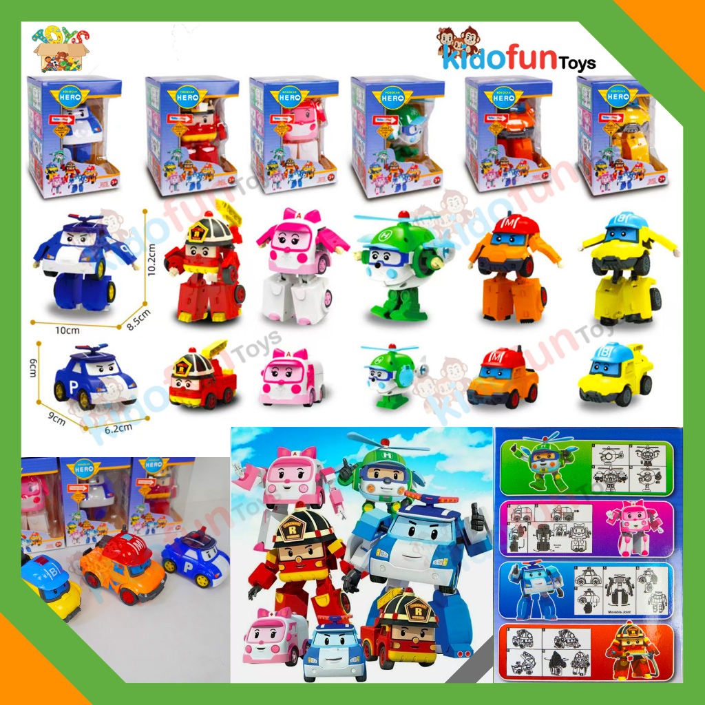 Children's Toy Robotcar Poli Transform Mini Figure Robot 2in1 Can ...