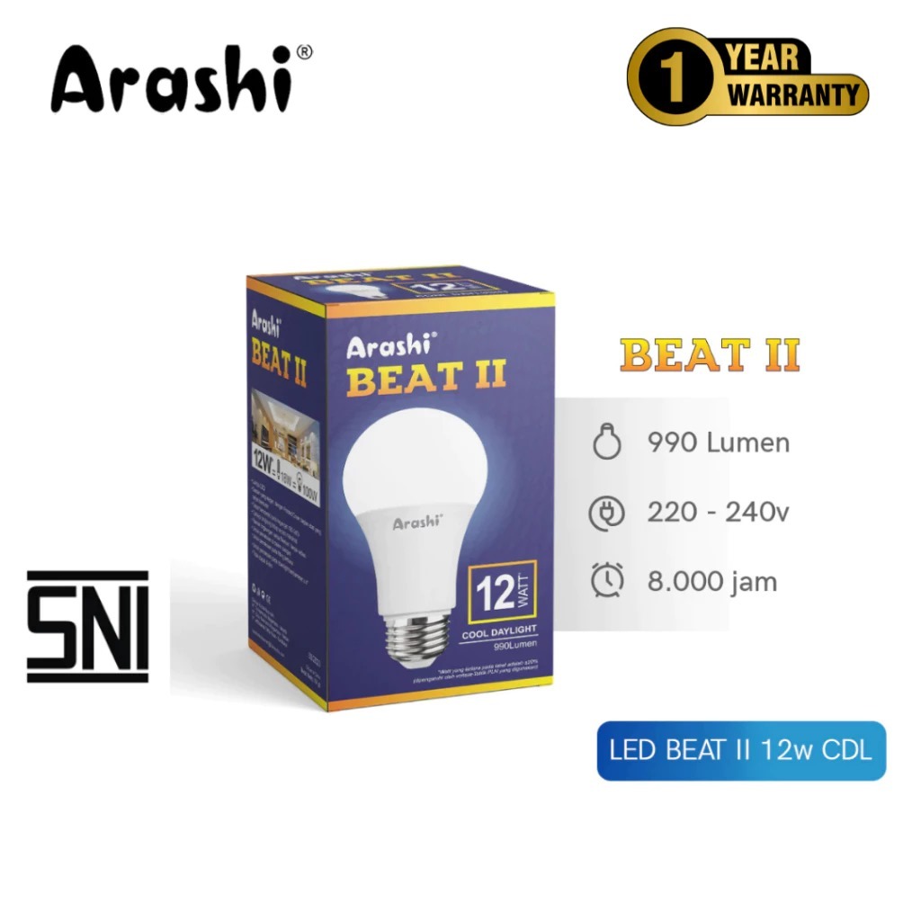 CAHAYA ARASHI BEAT II White LED Bulb 5W 9W 12W 15W 18W CDL White Light ...