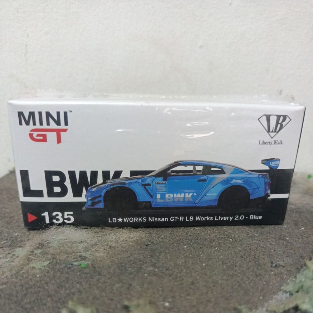Mini GT 135 LB*Works Nissan GT-R (R35) Type 2,Rear Wing ver 3, Blue ...