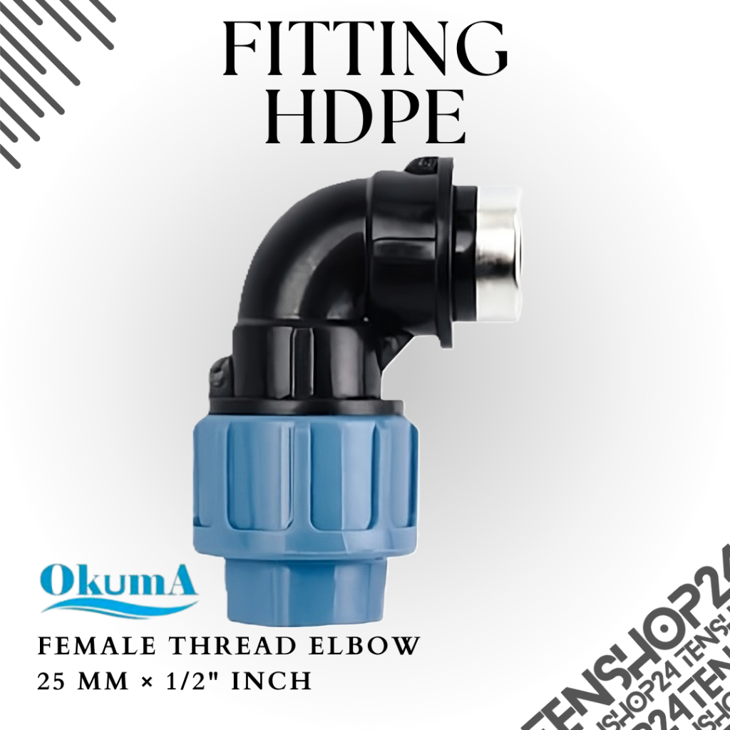 HDPE Fittings Female Thread elbow / Knee Thread in OKUMA Brand - 25mm x ...