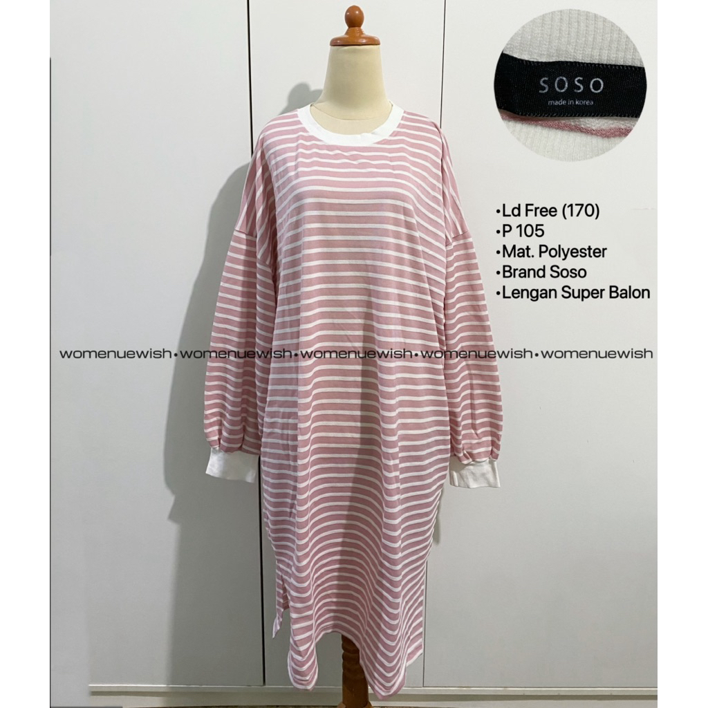 SOSO Stripe Hoodie dress | Shopee Philippines