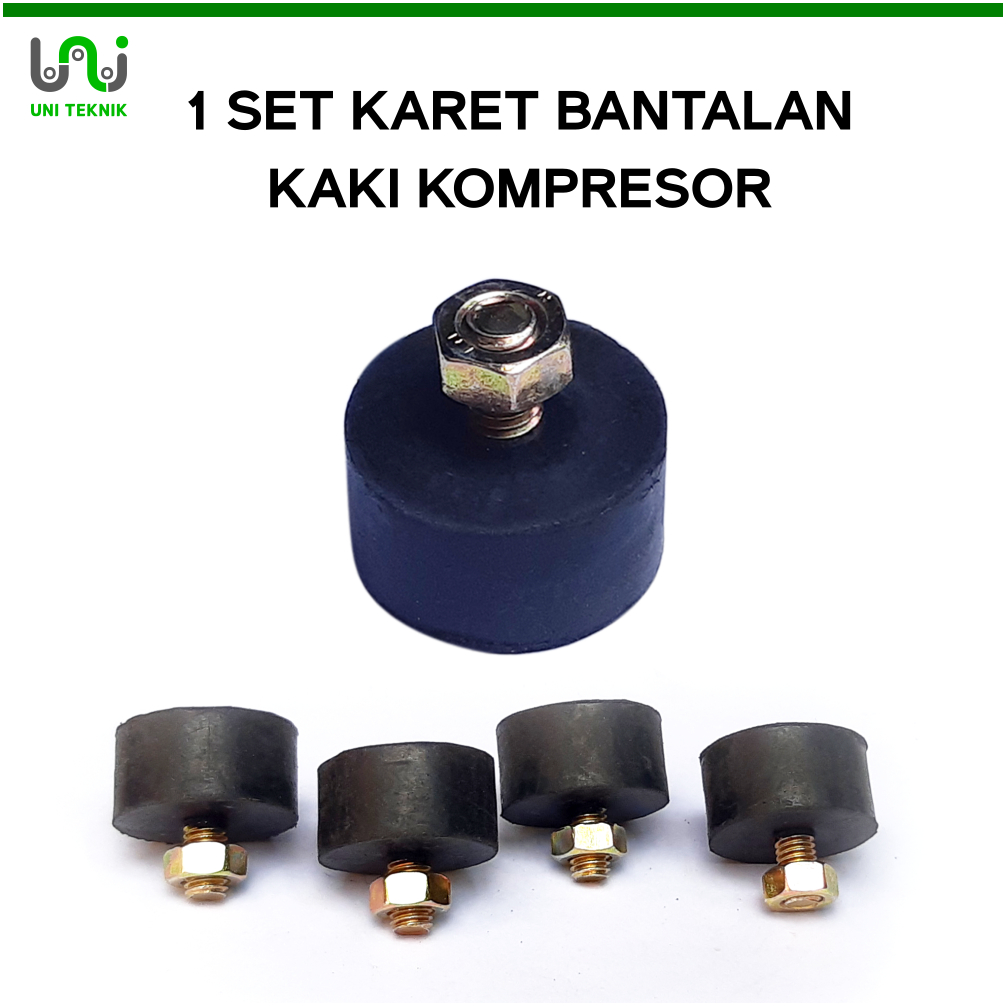 1 Set of rubber portable compressor foot pads with a diameter of 25mm ...