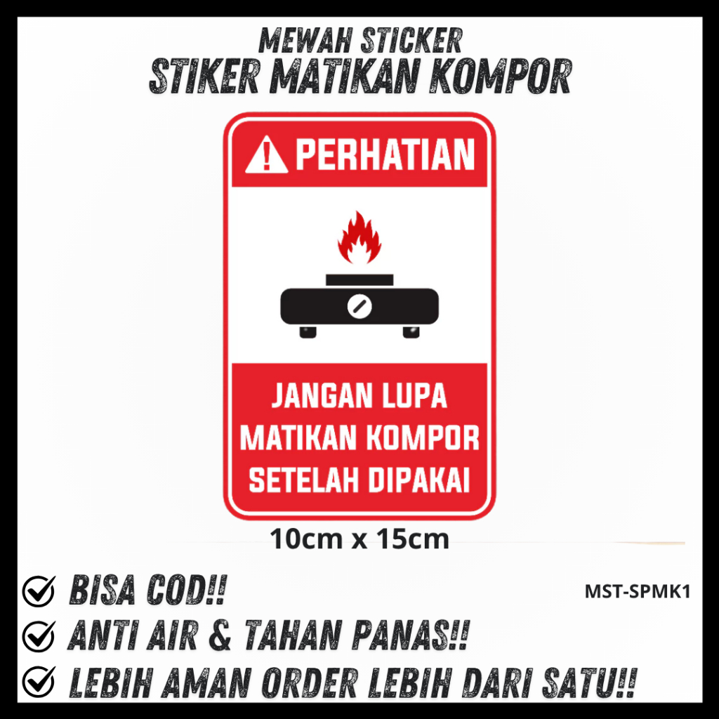 Sticker Turn off the stove / Sticker don't forget to turn off the stove ...