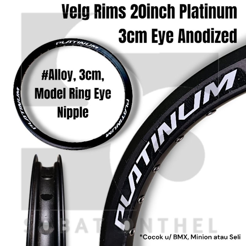 Bmx 20 Platinum 3cm Eye Anodized Rims | Shopee Philippines