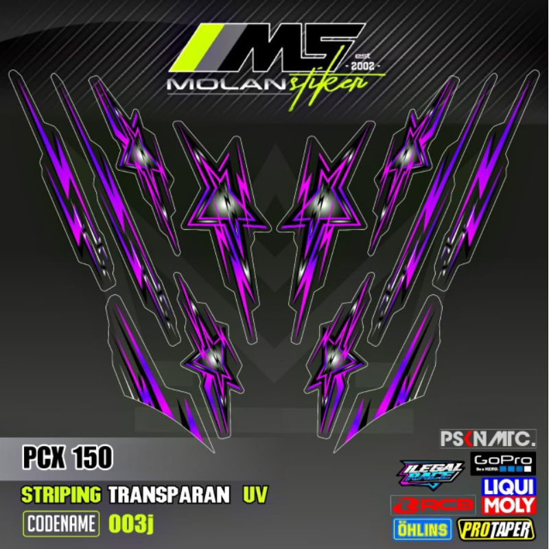 LOKAL UNGU Decal Sticker Striping Variations Transparent Uv PCX 150 ...
