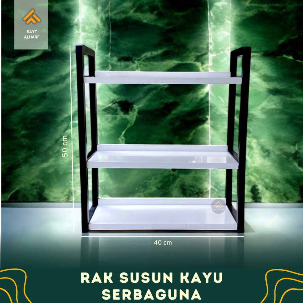 KAYU 3 Tier Multi-Purpose Aesthetic Stacking Wooden Shelf | Shopee ...