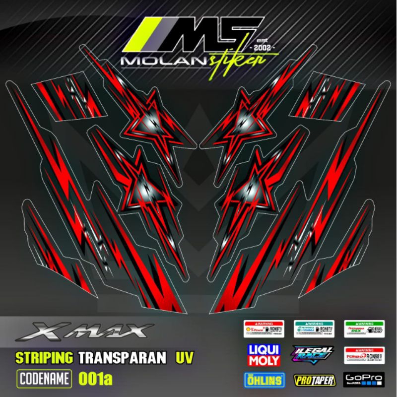 MERAH Decal Sticker Striping Transparent Variations Uv Xmax Old Xmax ...
