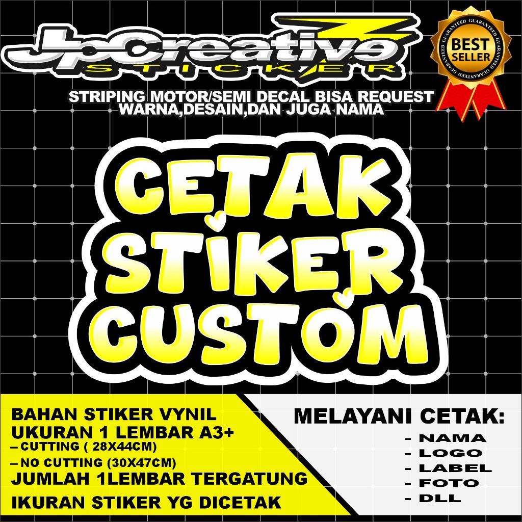 Print CUSTOM STICKER A3+ SIZE / PHOTO STICKER / HP STICKER / LABEL ...