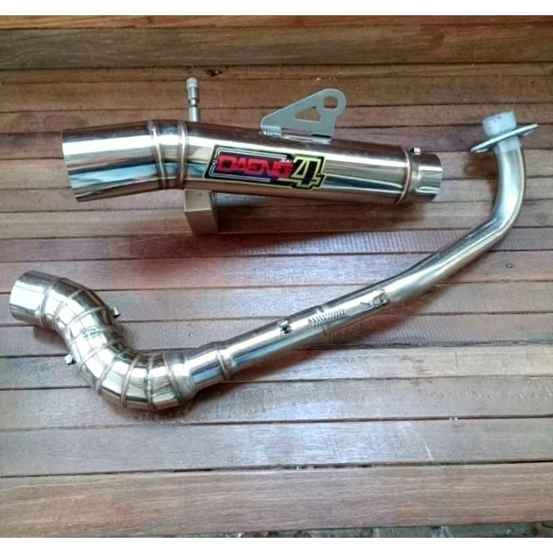 Open spec Conical Canister Daeng sai 4 Exhaust pipe For Wave 125 Xrm ...