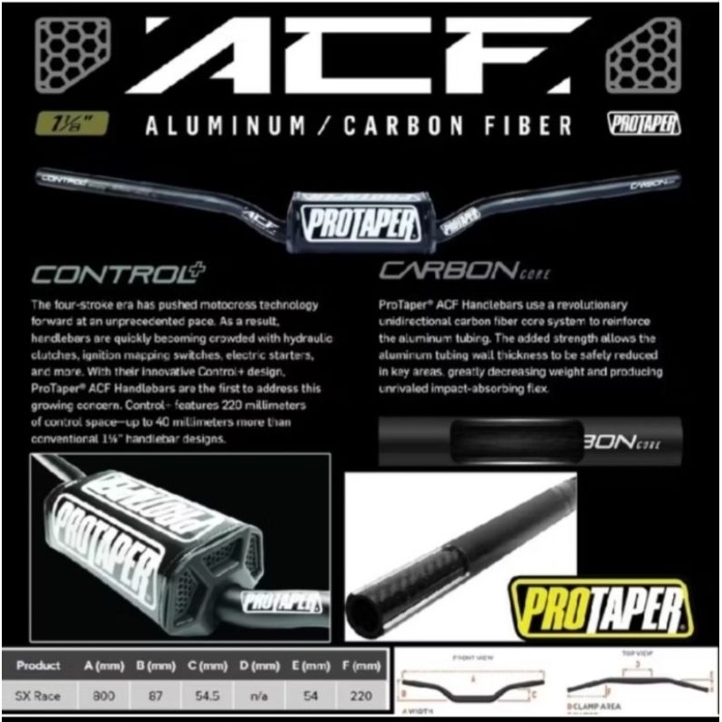 Original PROTAPER HANDLEBAR ACF ALUMINUM CARBON FIBER TRAIL ENDURO ...