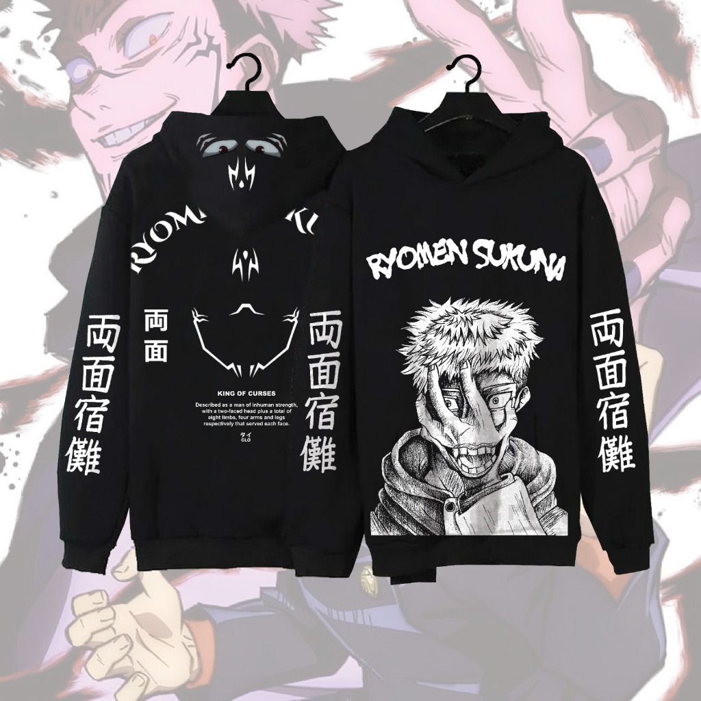 Parisdivarious SWEATER HOODIE BUMPER SUKUNA JUJ*TSU KAIS8N MATT FLEECE ...