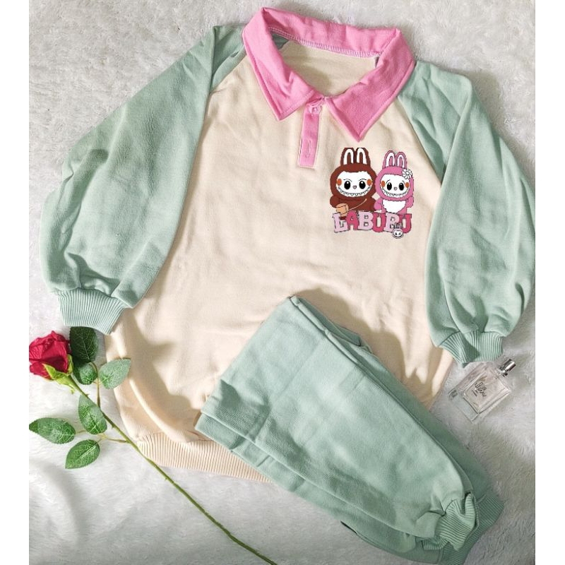 Labubu Twin Cute Girls Suit Age 1 2 3 5 6 7 8 9 10 Years | Shopee ...