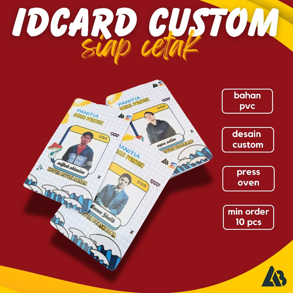 Print CUSTOM PCV IDCARD CARDS 0,9mm/PESERTA CARDS/VISITOR CARDS/MEMBER ...