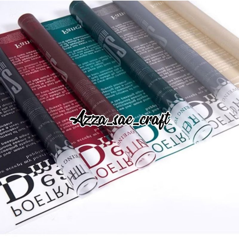 Flower Wrapping Paper Sheets Newspaper Motif Waterproof Cellophane ...
