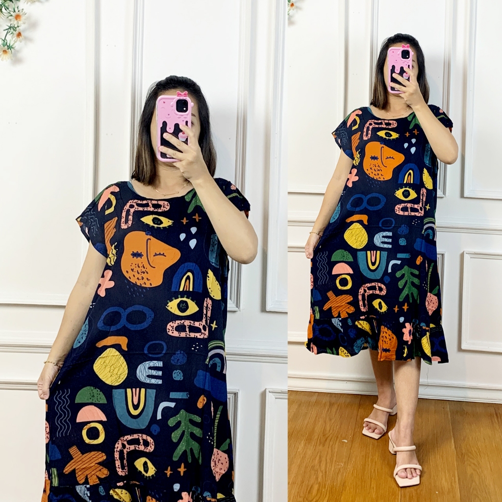 Viral Daster, Ruffle Rayon Daster, Contemporary Daster with Comfortable ...