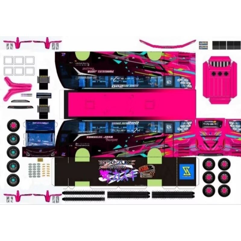Tunggal Jaya Black Pink Jb Bus Papercraft Sheet 5 Scales 50 | Shopee ...