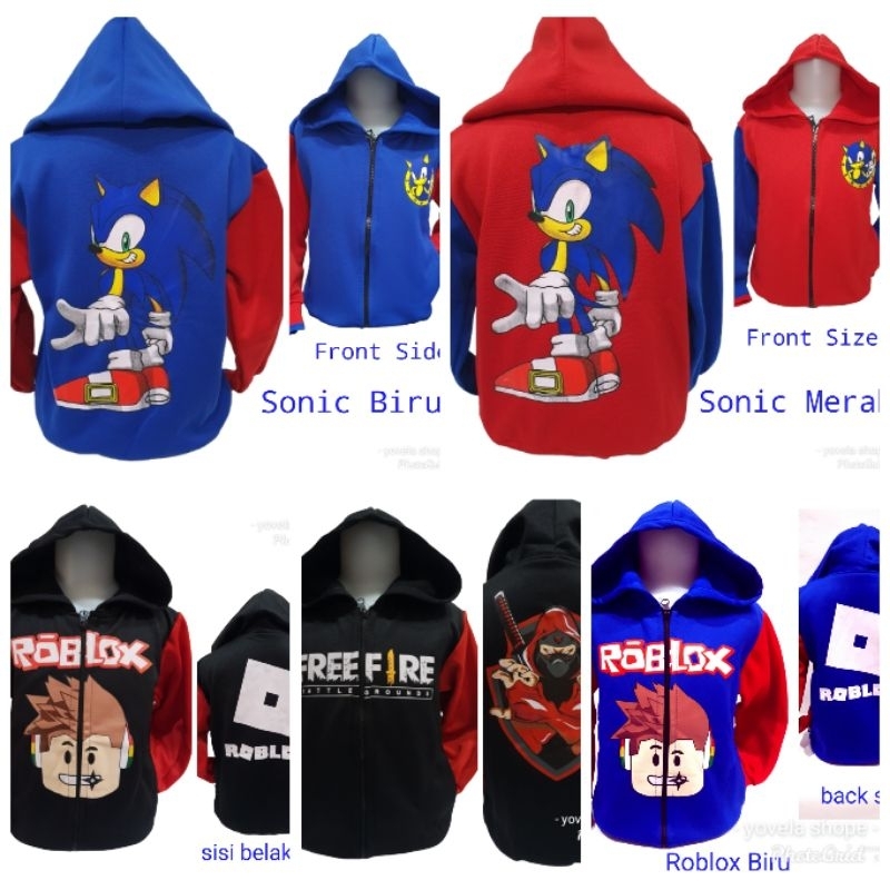 Boys' jackets with Games Free Fire / FF / Roblox / Sonic motifs ...