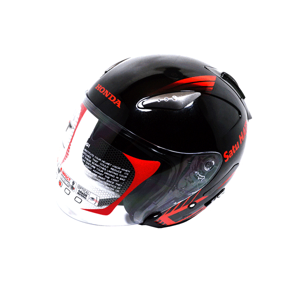 Honda Half Face Helmet KYT Black Red (M) | Shopee Philippines