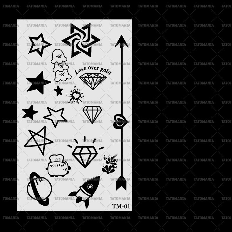 Tatomaniashop-tm-01 semi-permanent temporary tattoo sticker with ...