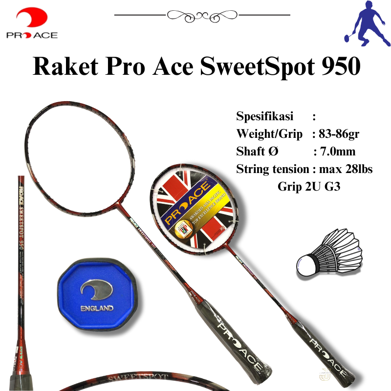 Original Proace SweetSpot 950 Badminton Racket Pro Ace Sweet Spot 950 ...