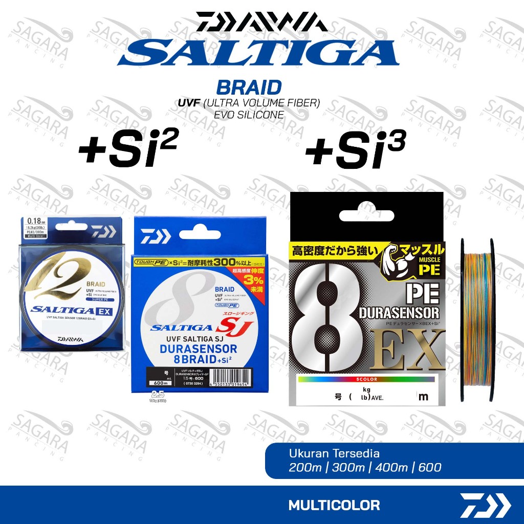 Daiwa Saltiga SJ DuraSensor X8 EX Sensor X12 UVF PE Strings +Si 200 | 300 | 400 | 600 METERS ...