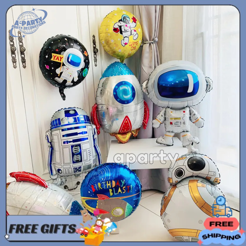 Astronaut Character Mini Foil Balloons Space Rocket Plane Mini Foil ...