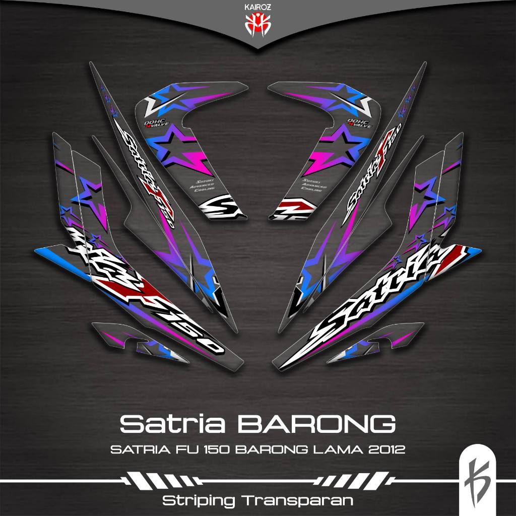 TRANSPARENT STRIPING SUZUKI SATRIA F150 LAMA BARONG SKU 6 STICKERS ...