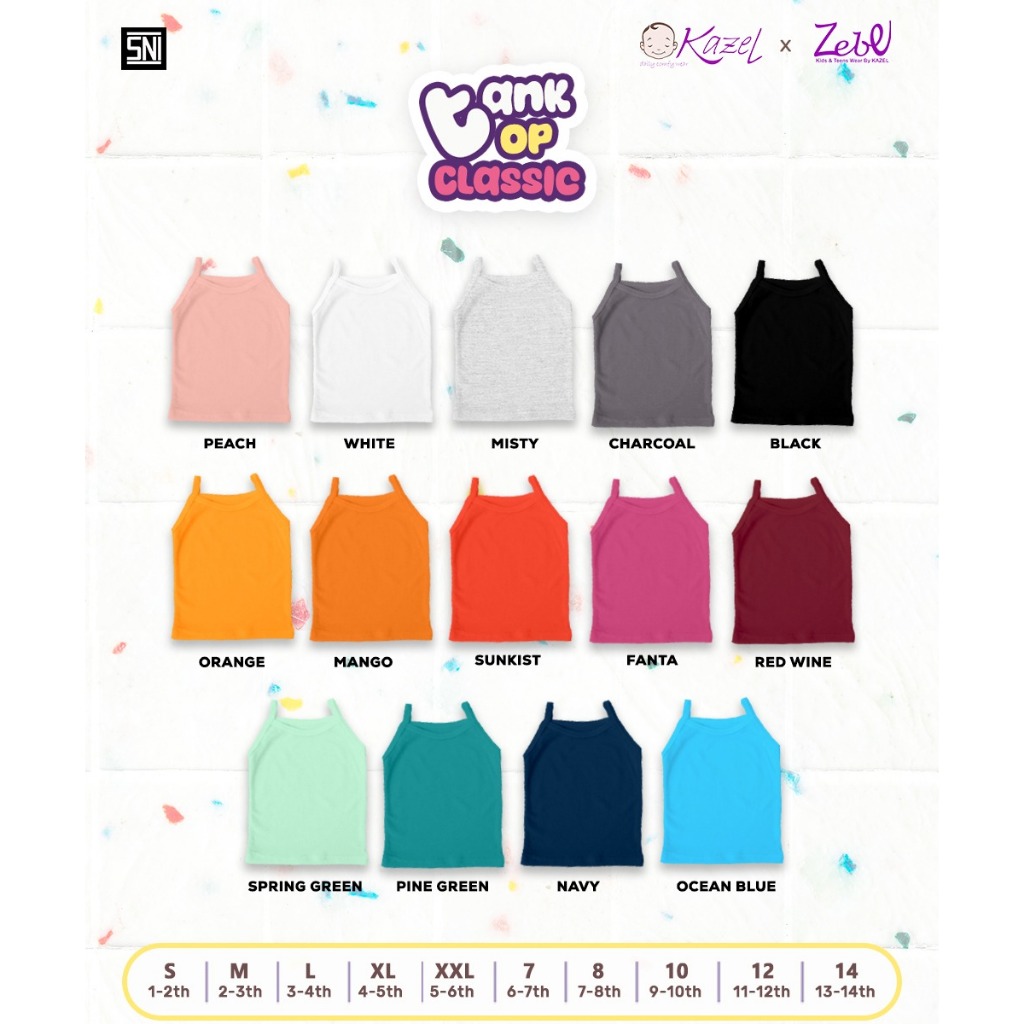 KAZEL Classic Tanktop for Girls 1-6 Years (1Pcs) | Shopee Philippines