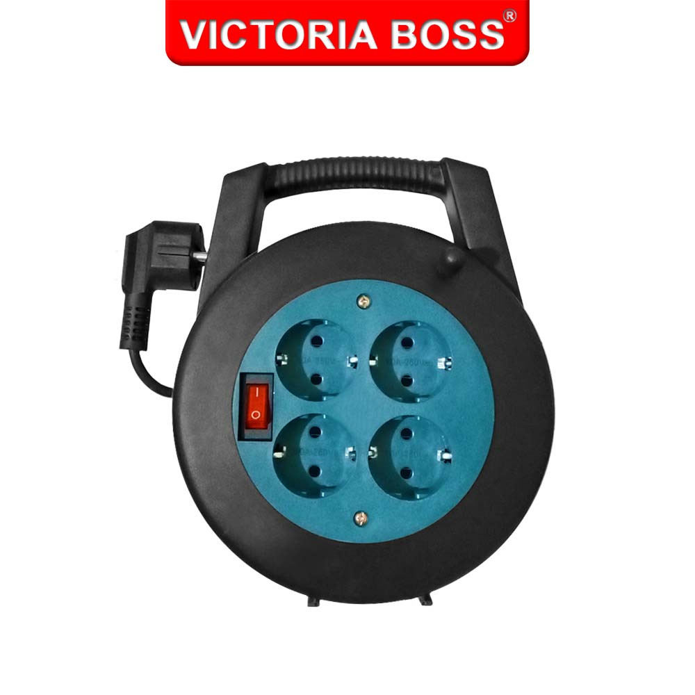 VICTORIA BOSS Cable Roll BK 218 SW FB - 4 Cable Holes 10 Meters Switch On/Off | Shopee Philippines