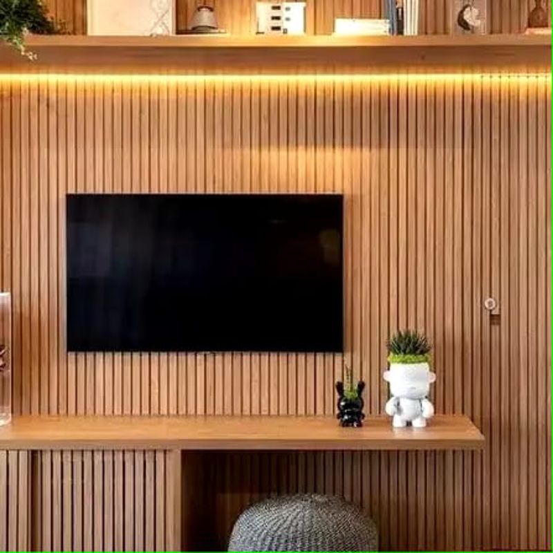 M2M WALLPAPER Light Brown Panel Motif Wall Wallpaper Aesthetic Wall ...