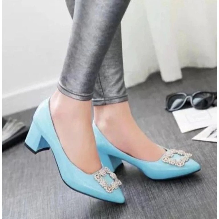 MG SKY BLUE WOMEN'S SHOES YOUNGbiru HIGH HEELS 7 CM HIGH HEELS PREMIUM ...