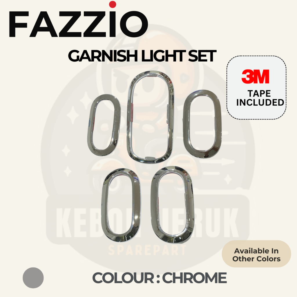 Yamaha Mio Fazzio Garnish Light Cover Light Trim Set Chrome Top Quality ...