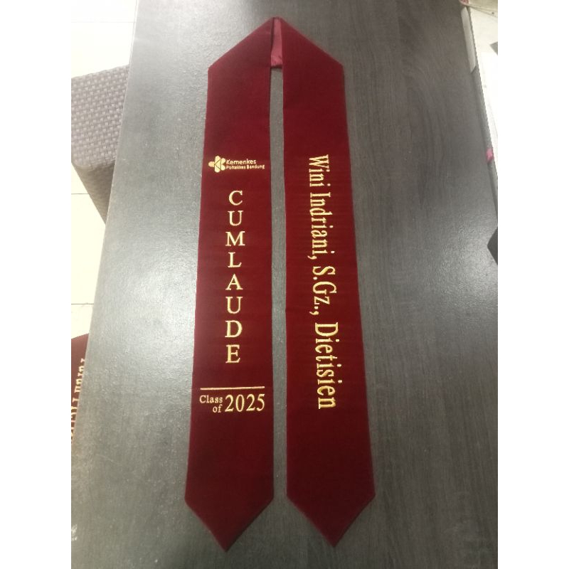 (Fast Process_PO 1-2 days)Computer Embroidered Straight Necklace Sash ...