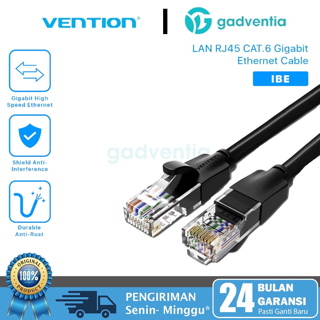 Vention Lan Cable Internet Modem Wifi Laptop Computer RJ45 Cat6 Cat.6 Gigabit UTP Size Length ...