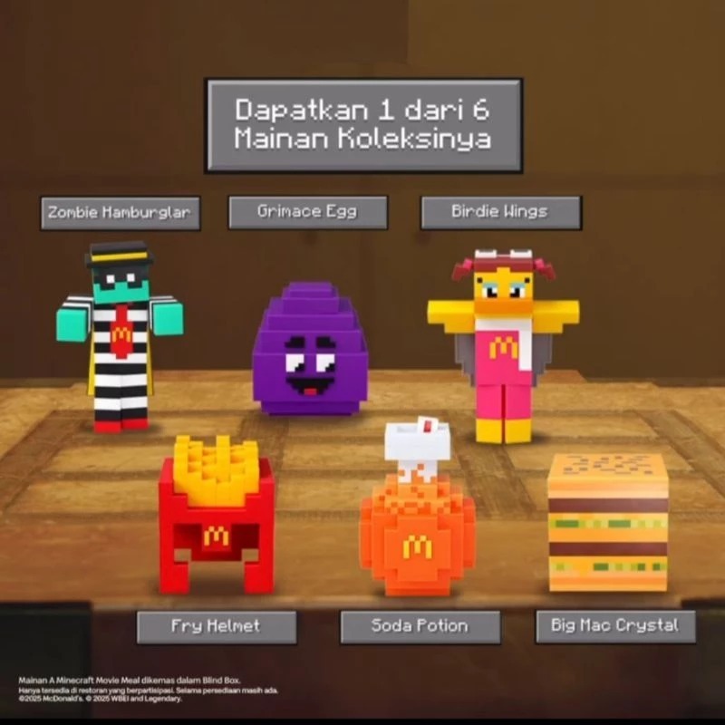 Minecraft Movie Meal McDonald's ORIGINAL Blind Box Zombie Hamburglar ...