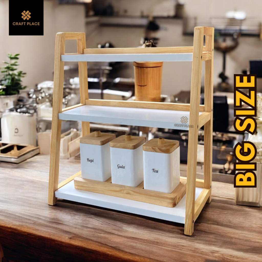Multi-Purpose Aesthetic Kitchen Spice Rack Stacking 3 Tiers Big Size ...