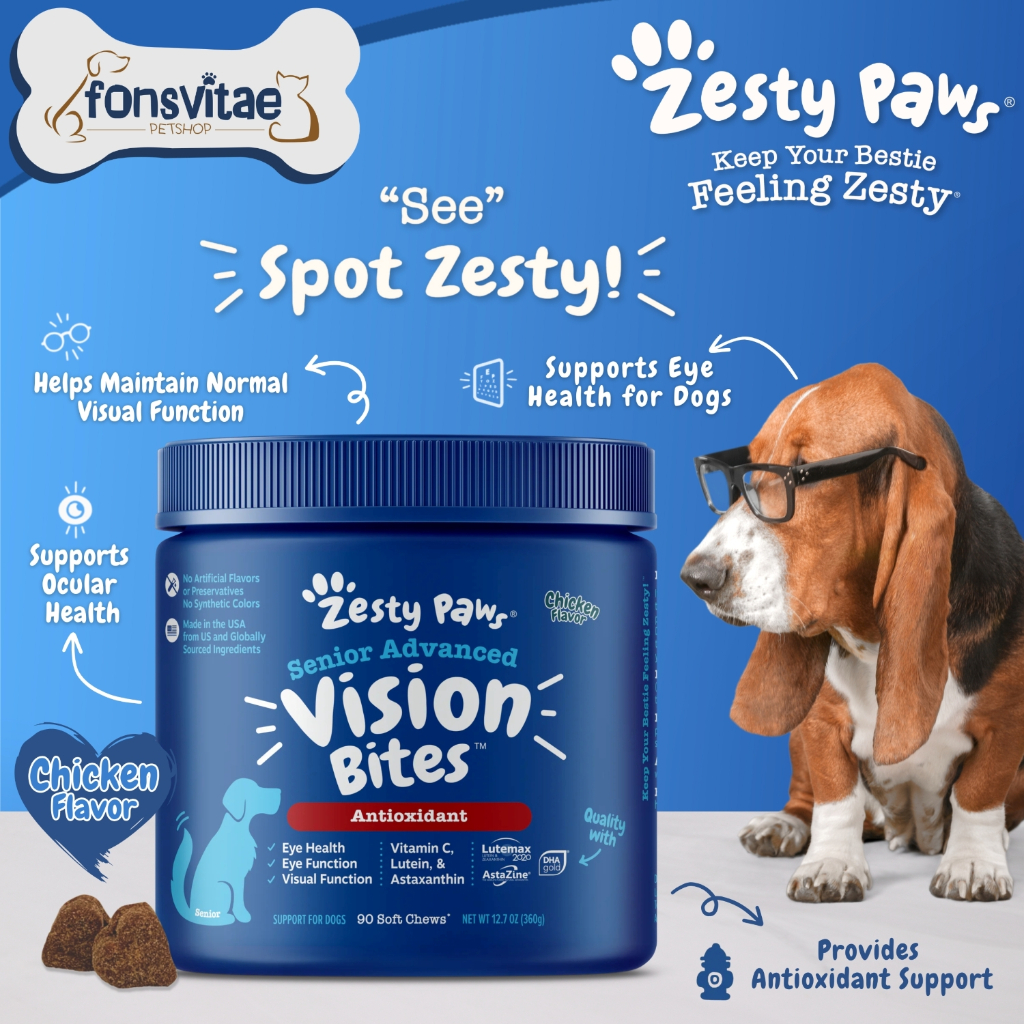MATA Zesty Paws Senior Advanced Vision Bites for Senior Dogs contains ...