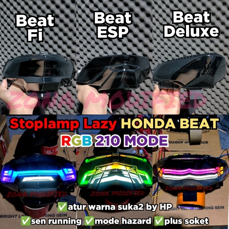 Stoplamp Lazy RGB Honda Beat Fi/Beat ESP/Beat Deluxe/Beat Street ...