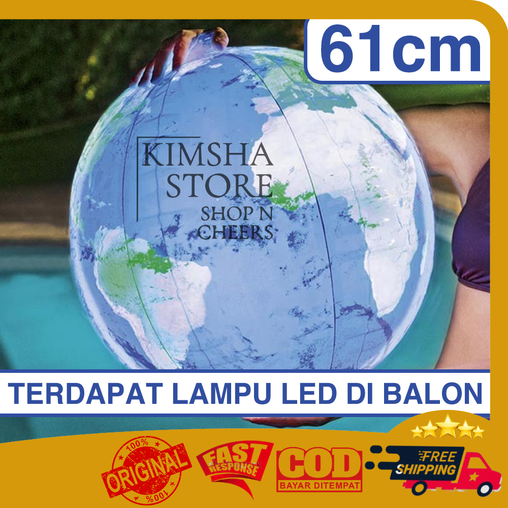 Bestway Earth Explorer Glow Ball 61cm World Ball Swimming Ball Game ...