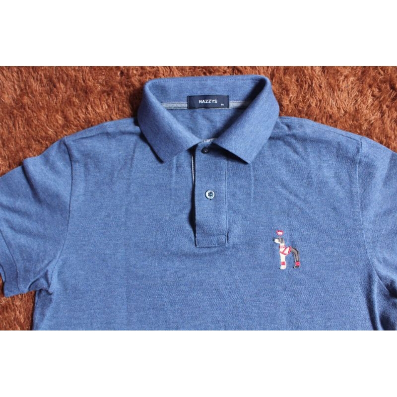 Cool smooth collar t-shirt "Hazzys" size M bust 95 cm length 68 cm | Shopee Philippines