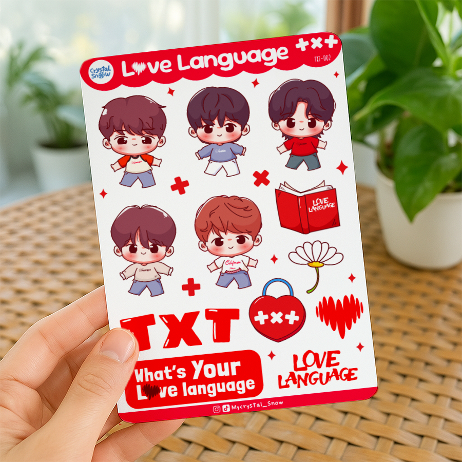 Kpop Sticker TXT Chibi Fanart MOA Love Language Sticker Sheet [XTXH-002 ...
