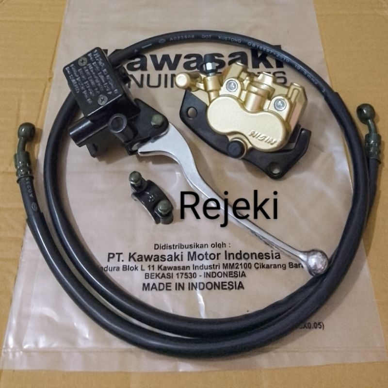 KAWASAKI BRAKE HOSE PLUS BRAKE MASTER PLUS FRONT CALIPER KLX 150 LS BF ...