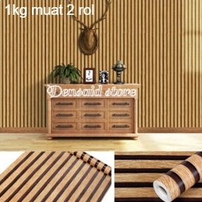 KAYU Banting Wall Wallpaper with Wood Grain Motif, Elegant Striped ...