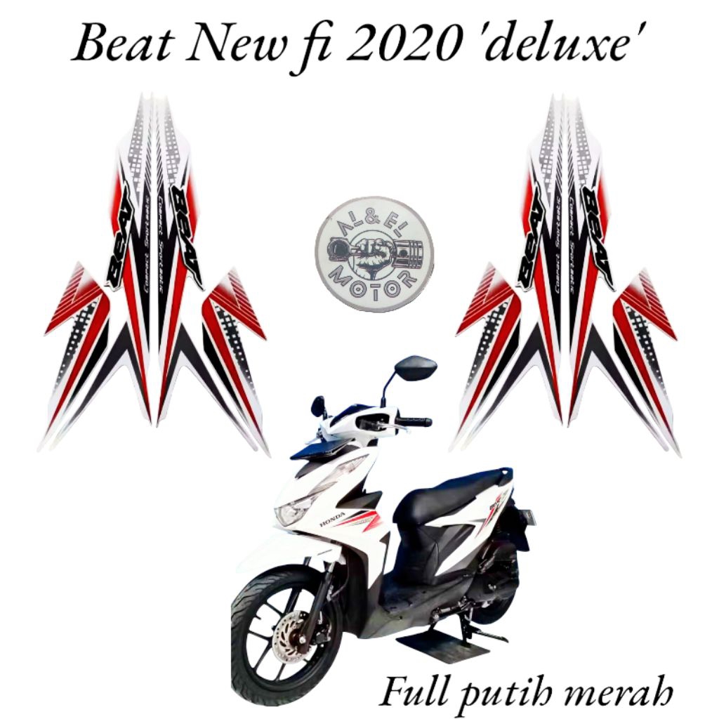 MERAH Honda Beat Fi New 2020 'deluxe Full White Red Motorcycle Body ...