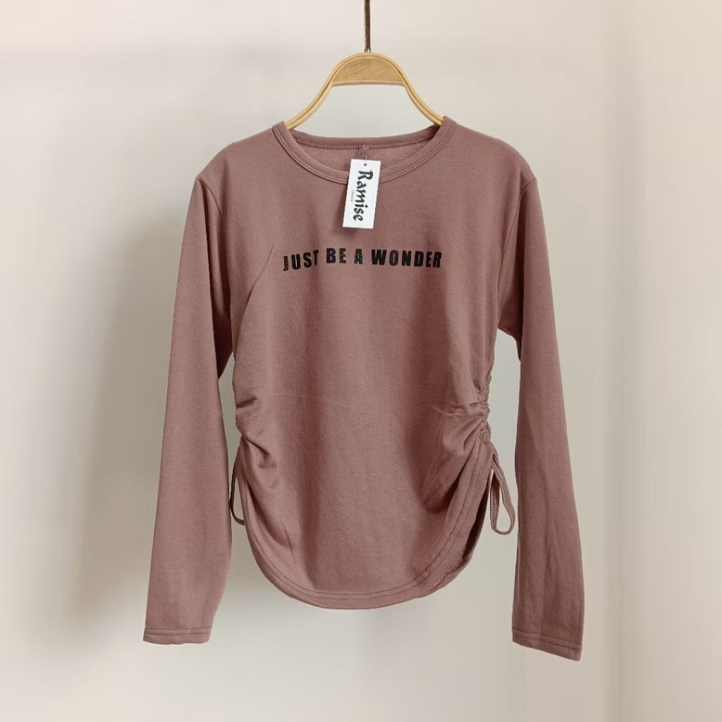 Screen printed long sleeve women's drawstring top (COV PJG) / left and ...