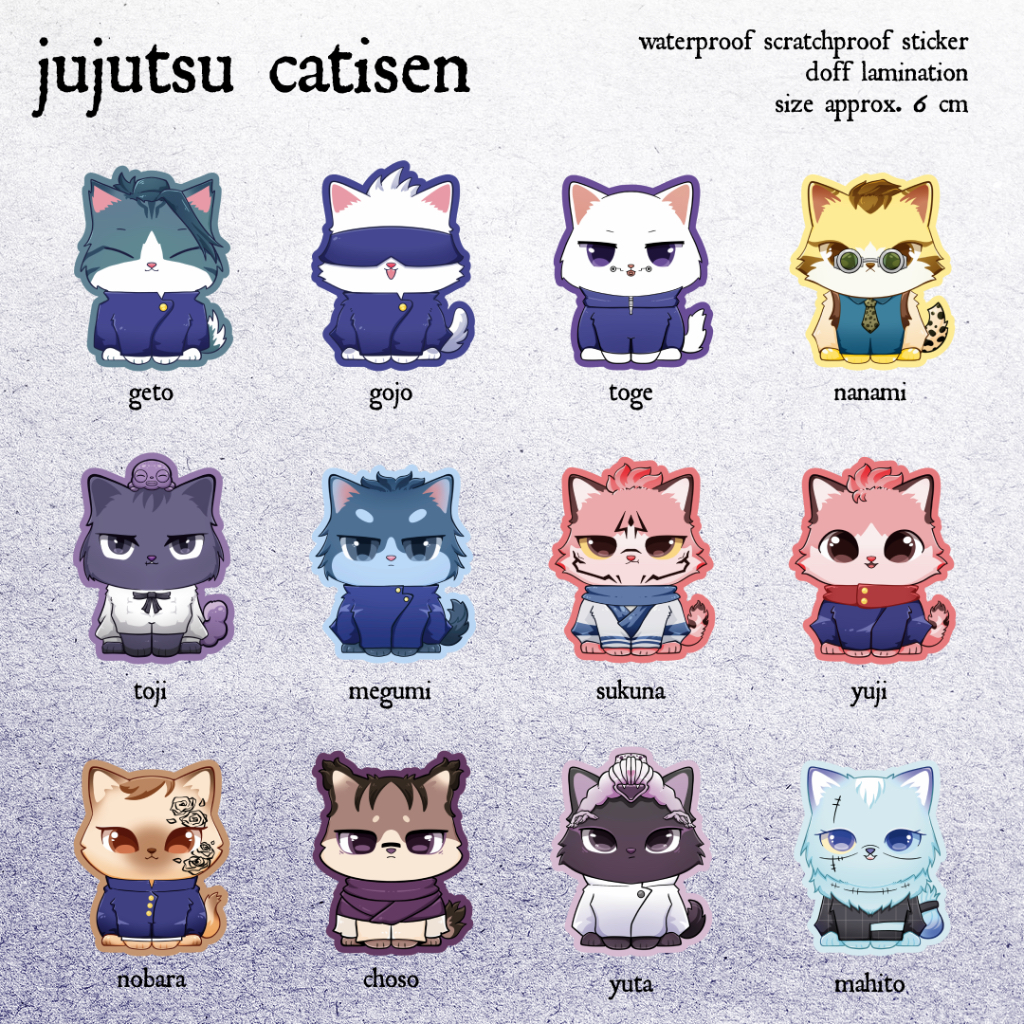 Caca Studio - Jujutsu Catisen sticker / waterproof scratchproof sticker ...