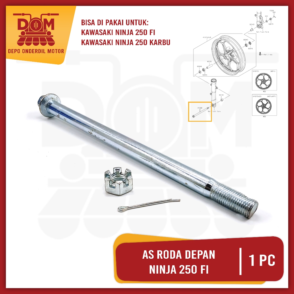 Ninja 250 Fi Front Axle (PSP) Kawasaki Ninja 250 Fi Karbu Front Fork ...
