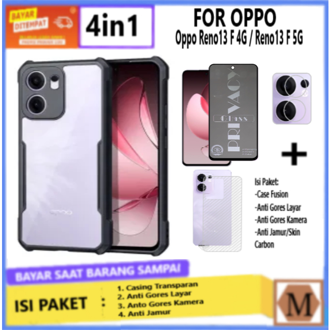 4in1 Case Package Oppo Reno13 F 4G Reno13 F 5G Casing Transparent Soft ...