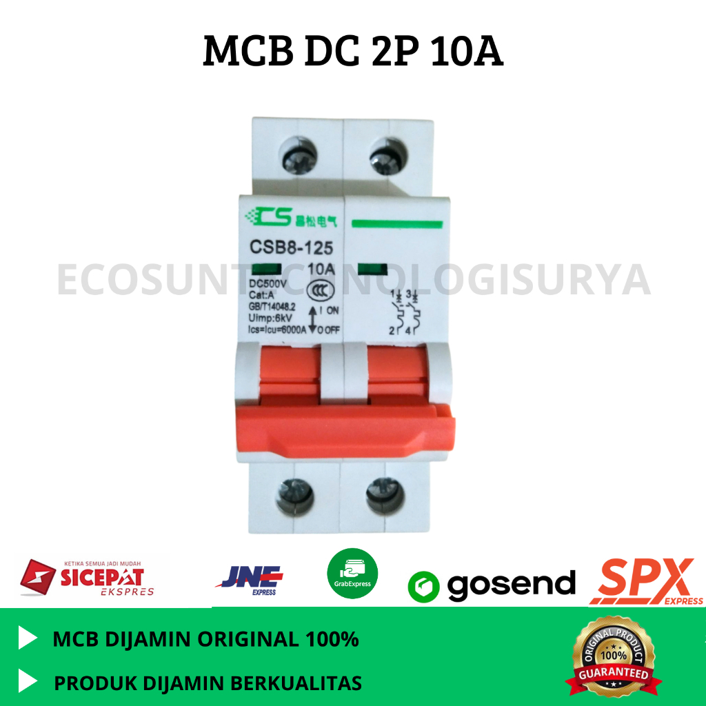 MCB DC 2P 10A | Mini Circuit Breaker 2P 10A | FOR SOLAR PANEL/SOLAR ...