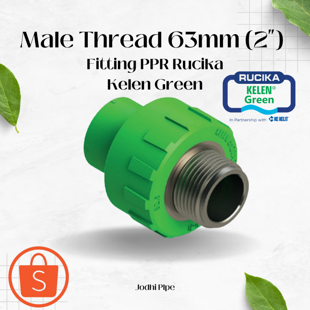 Rucika Klen Green Male Thread PPR Fitting Size 63 mm (2") | Shopee ...